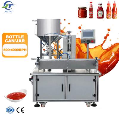 China Tomato Paste Ketchup Thick Sauce Rotor Pump Paste Filling Machine for Square Round Bottle Jar with Intelligent Touch Screen for sale