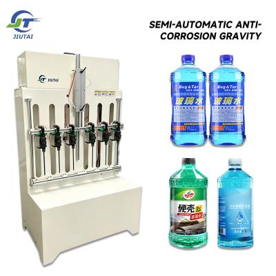 China Car Glass Water Vehicle Cleaning Liquid Filling Equipment Semi Automatic Anti Corrosion Gravity Flow Filling Machine for sale