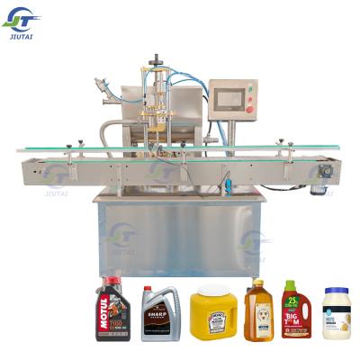 China Cold Pressed Peanut Oil Virgin Olive Oil Refined Soybean Oil Crude Sesame Oil Paste Filling Servo Rotor Pump Filling Machine for sale