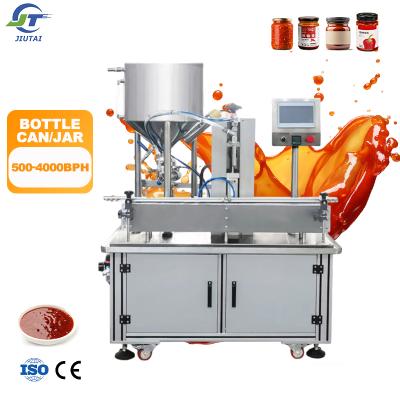 China JIUTAI Brand 380V Chili Sauce Tomato Sauce Peanut Butter Sesame Paste Garlic Paste Barbecue Sauce Single Head Filling Machine for sale