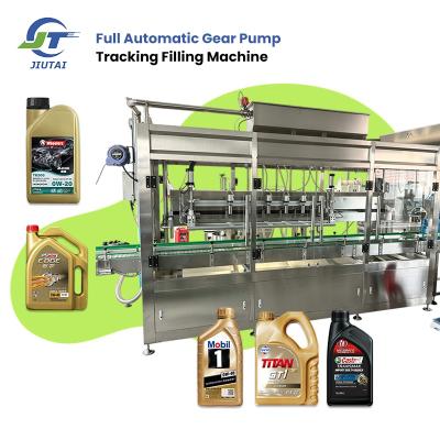 China Non-drip Solution Automatic Servo Tracking Gear Pump Filling Machine for Motor Oil, Engine Oil, and Lubricant for sale