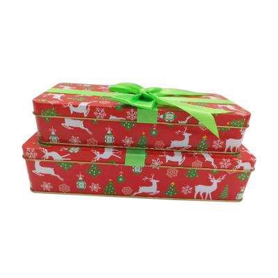 Cina Biscotto Tin Can Metal Tinplate Cans del regalo di festa di Natale con il coperchio in vendita