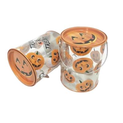 China Mini Clear Plastic Gallon Paint Can With Tin Lid And Metal Handle for sale