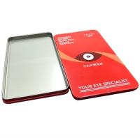 China Empty Sliding Tin Rectangular Tin Box For Screen Protective Film Packaging for sale
