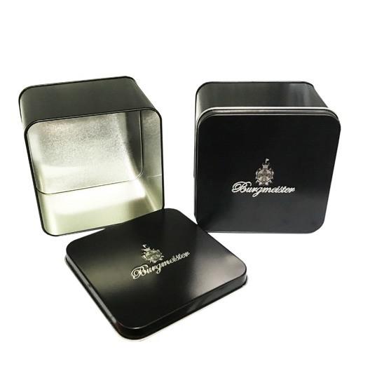 Empty Square Watch Tin Box With Embossing Logo Lid ISO SMETA