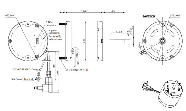 3.3 Inch Replace Bathroom Fan Motor Exhaust PSC 1500RPM 2