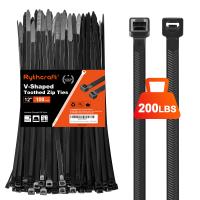 Quality Heavy Duty V Shaped Zip Ties 12 Inch 200 LBS Tensile Strength Durable Adjustable for sale