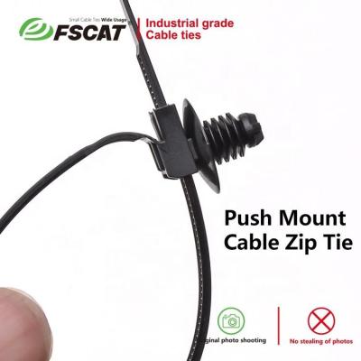 China Black Car Cable Ties Eco Friendly Push Mountable Nylon 3.6*150mm CE ROHS for sale