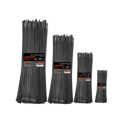 China Hot Sale High Quality Nylon Zip Ties Exclusive High Tensile Double Sided Toothed Cable Ties Outdoor Self-Locking 200mm 450mm for sale