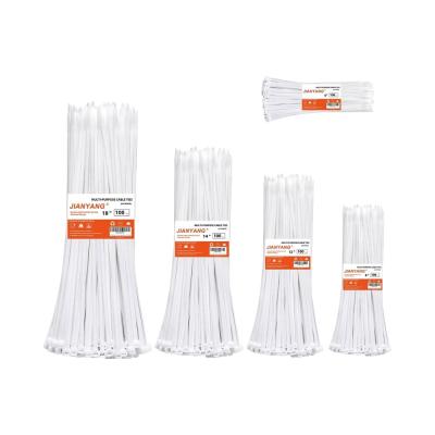 China Zip Ties Assorted Size 6+8+12+14+18 Inch 500 Pack Double Sided Toothed 120 LBS Tensile Strength Heavy Duty Cable Wire Ties White for sale