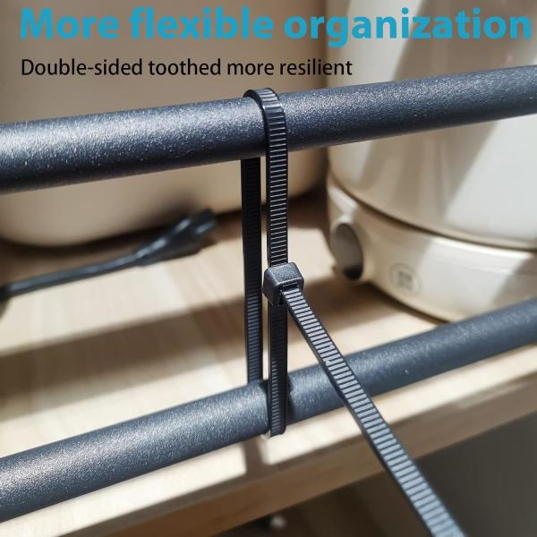 Quality 350mm Length Double Ended Cable Ties Black With Nylon 66 Material for sale