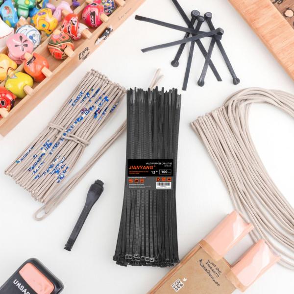 Quality 12 Inch Nylon Tie Wraps Double Sided Ultra Strong For Electrical Applications for sale