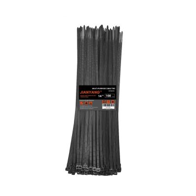 China Black Double Sided Zip Ties Custom Size High Durability For Garment for sale