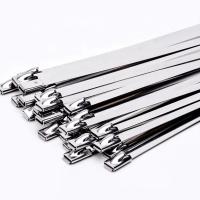 Quality 400mm Length Stainless Steel Locking Ties 0.3mm Thickness Metal Tie Wrap for sale