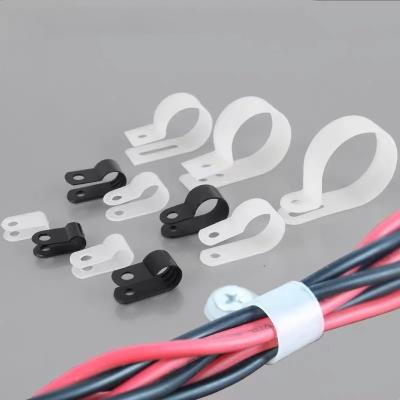 China Plastic R Type Cable Clips Nylon Cable Clamp for sale