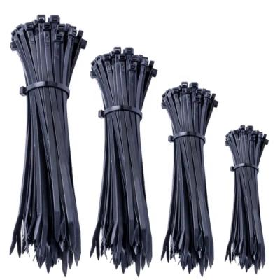 China Black Plastic Self Locking Cable Ties 66 Nylon Zip Ties 4.8*120mm Size for sale