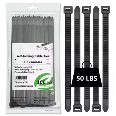 China Nylon 66 Cable Tie Black 2.5*60mm UV Resistant For Machinery for sale