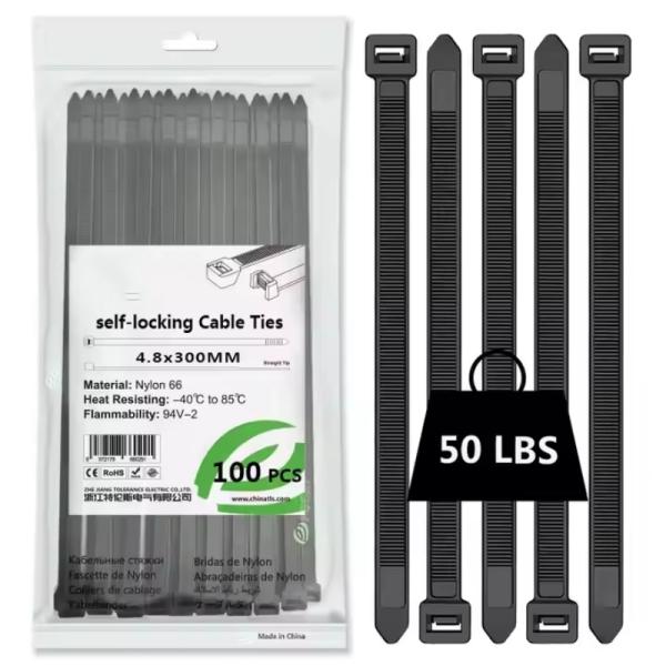 Quality Nylon 66 Cable Tie Black 2.5*60mm UV Resistant For Machinery for sale