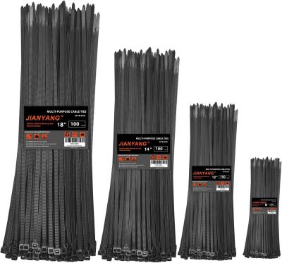 China Double-Sided 100LBS Self Locking Cable Ties Set - 8+12+14+18 Inches Nylon Zip Ties for sale