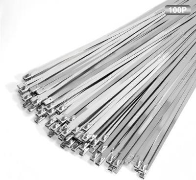 China Stainless steel fastening strap, 24 inches long, with a maximum load capacity of 270 pounds; self-locking design; available in packs of 100 pieces. for sale