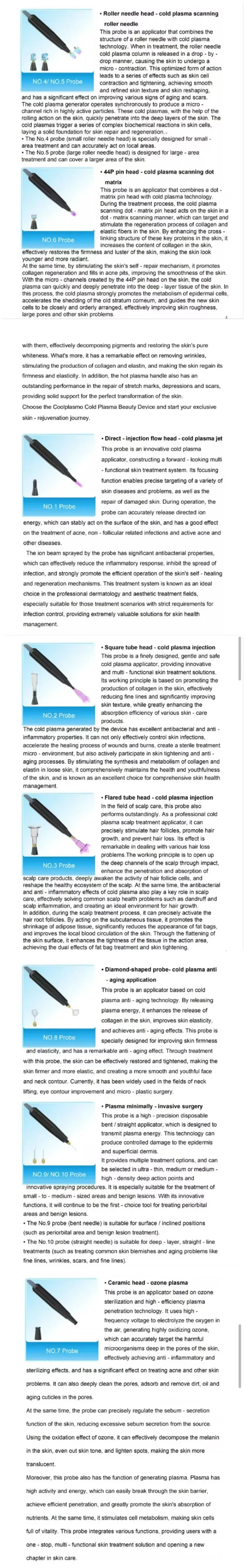 10 in 1 Cold and Warm Plasma Skin Rejuvenation Improve Fine Lines Jet Face Body Care Wrinkle Removal Plasma Machine