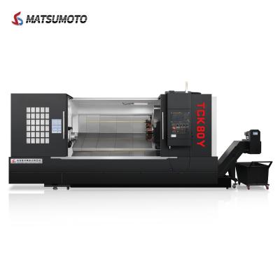 China Automatic TCK80Y Slant Bed CNC Lathe Precision Metal Turning Center CE Certified for sale