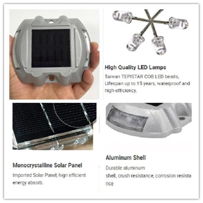 Solar road stud installation example