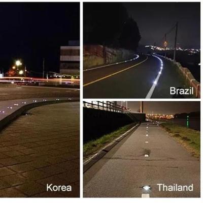 China 800 Meters Solar Metal Prong Cat Eye Road Studs with 2 Led Qty on Each Side for sale
