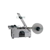 China COURM Semi automatic Hand Press Round Bottle Label Production Date Coding Plane Drop Round Bottle Labeling Machine for sale