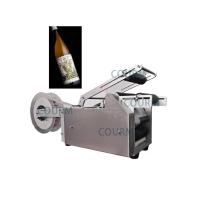 China COURM Semi automatic Hand Press Round Bottle Label Production Date Coding Plane Drop Round Bottle Labeling Machine for sale