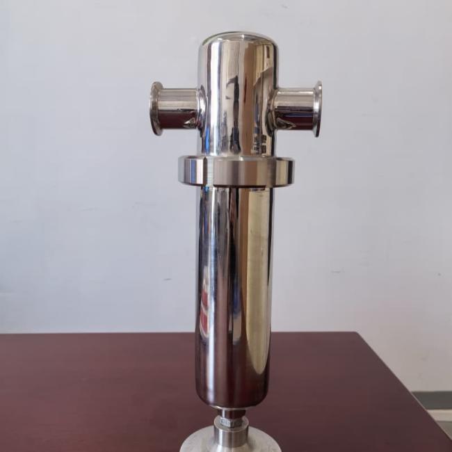 Close-up view of stainless steel air filter components