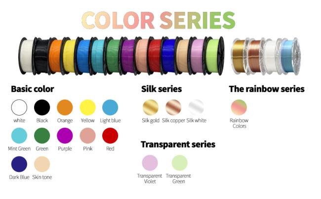 3D Printer Filament Diameter 1.75mm 18 Colors Silk Copper PLA