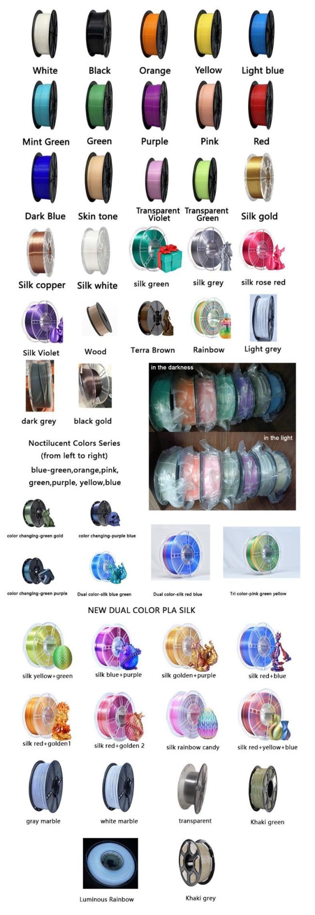 PLA Filament Iboss Factory 3D Printer Color Luminous Rainbow