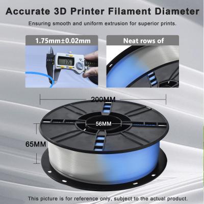 Cina Filamento luminoso di PLA stampato in 3D con elevata resistenza e robustezza 1,75 mm Filamento di PLA blu in vendita