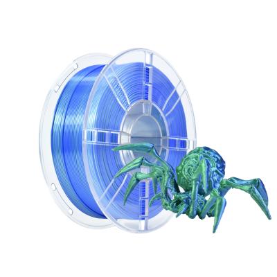 중국 1000g 실크 듀얼 컬러 3D 프린터 필라멘트 PLA 플러스 강도 강화 녹색 파란색 판매용