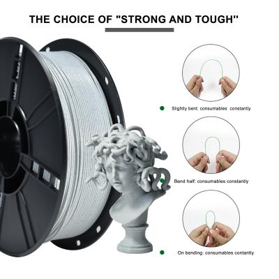 China 100% Bubble Free Coiled Filament Strong Toughness For 3D Printer Cray Marble PLA for sale