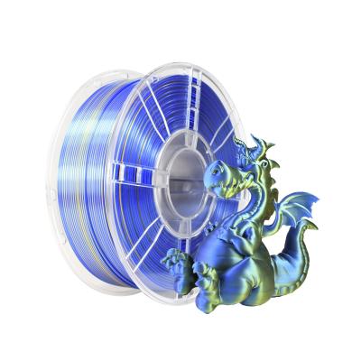 中国 高弾性3Dプリンター PLA繊維シルク 双色 青 金 1.75mm 3D印刷 販売のため