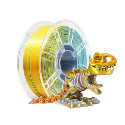 China PLA 3D Printer Filament Silk Gemstone Green Orange Red Gold Toughness Enhanced Printing for sale