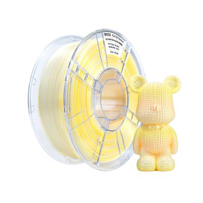 중국 iBOSS 고강성 PLA+ 필라멘트 그라디언트 삼색 노란색 주황색 흰색 ±0.02mm 3D 프린팅 필라멘트 판매용