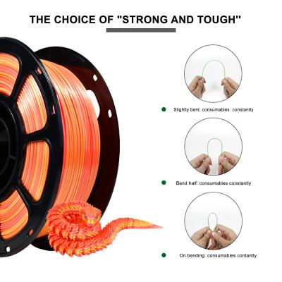Cina Filamento per stampante 3D eco-compatibile Filato di seta doppio rosa rosso giallo 1,75mm PLA+ in vendita