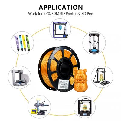 Cina Filamento per stampante 3D PETG resistente Oro 1.75mm Precisione dimensionale +/- 0.02mm in vendita