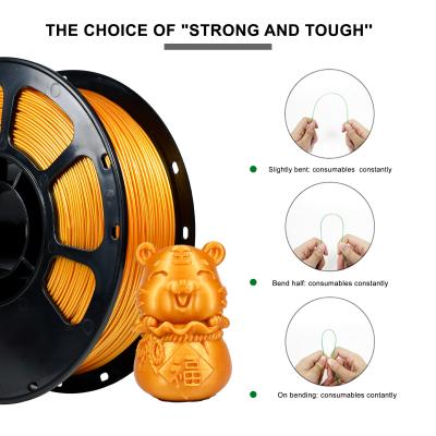 Cina Filamento per stampante 3D PETG resistente Oro 1.75mm Precisione dimensionale +/- 0.02mm in vendita