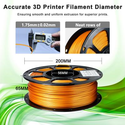 Cina Filamento per stampante 3D PETG resistente Oro 1.75mm Precisione dimensionale +/- 0.02mm in vendita