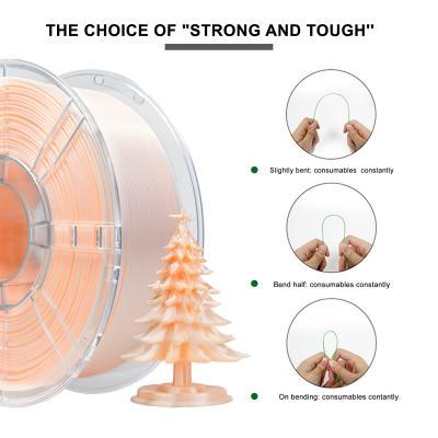 중국 PLA+ 필라멘트 1.75mm 그라디언트 오렌지 화이트 3D 프린팅 필라멘트 1kg 판매용