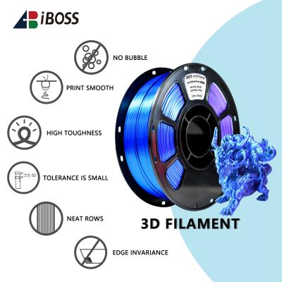 Cina Filato di seta PLA+ ad alta resistenza tricolore blu verde viola 1,75 mm Filamento di stampante 3D in vendita
