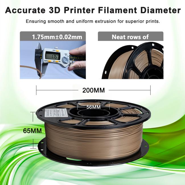 Iboss High Toughness 3D Printing Filament PLA+ Wood Color 1.75mm Biodegradable PLA +Filament