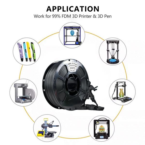 Quality IBOSS Strong Durable ASA Black Carbon Fiber 3d Printer Filament 1.75mm Filament for sale