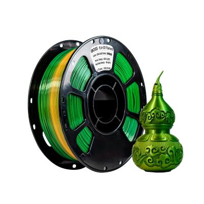 Китай iBOSS Высокая прочность шелковый двойной цвет PLA + шелковый золото зеленый 1.75 мм 3D принтер нить продается