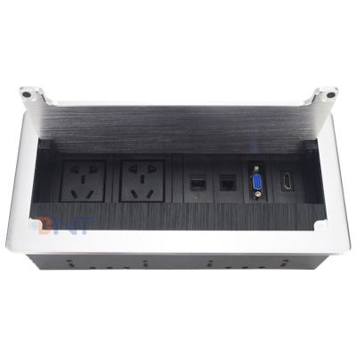 China Multimedia embedded office desk socket with brush for cable management for sale
