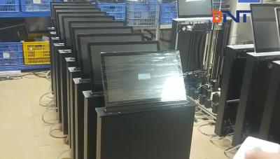 China Security finger protection system motorized hidden desk lcd lift with widescreen for sale